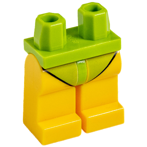 LEGO PART 970c01pr2246 Hips and Yellow Legs with Lime Swimming Trunks ...
