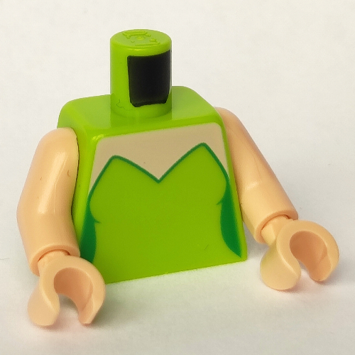 LEGO PART 973c02h02pr6577 Torso, Dress, Green Shade print, Light Nougat ...