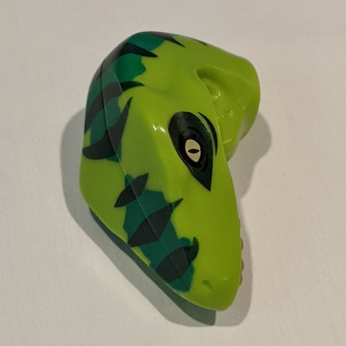 LEGO PART 98065pr0008 Animal Body Part, Dinosaur, Raptor Head with Tan ...