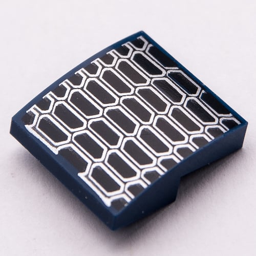 LEGO PART 15068pr0087 Slope Curved 2 x 2 x 2/3 with Black/Silver Grill ...