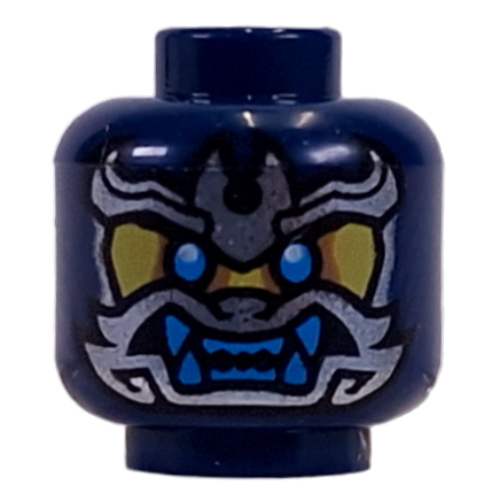 LEGO PART 28621pr0012 Minifig Head Wolf Warrior, Silver Face Mask ...
