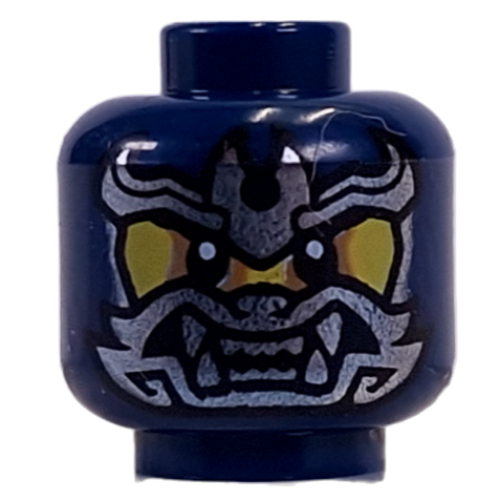 LEGO PART 28621pr0012 Minifig Head Wolf Warrior, Silver Face Mask ...