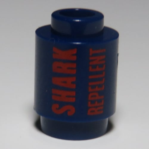 LEGO PART 3062bpr0009 Brick Round 1 x 1 Open Stud with Red 'SHARK ...