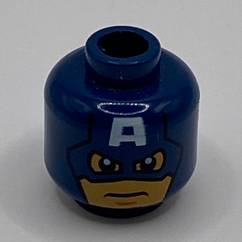 LEGO PART 3626cpr0958 Minifig Head Captain America, 'A' on Forehead ...