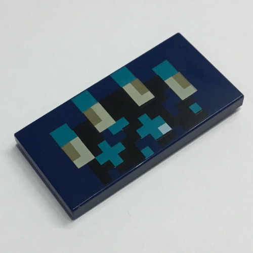 LEGO PART 87079pr0301 Tile 2 x 4 with Pixelated Tan/Dark Turquoise Rib ...