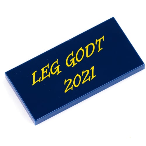 LEGO PART 87079pr9975 Tile 2 x 4 with Gold 'LEG GODT 2021' print ...