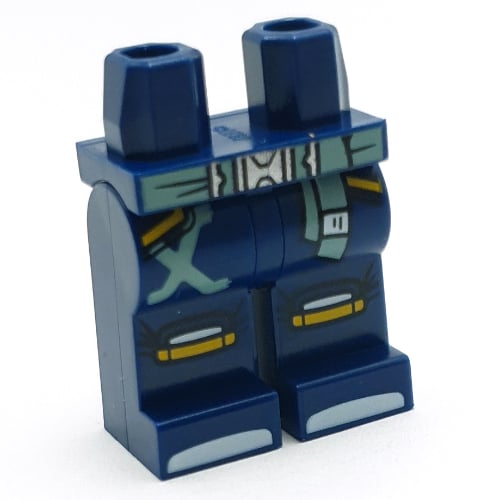 LEGO PART 970c05pr0035 Hips and Dark Blue Legs with Sand Green Belt and ...
