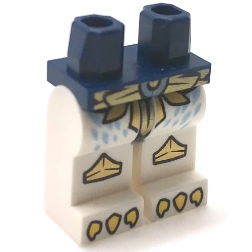 LEGO PART 970c27pr0435 Hips and White Legs with Gold Belt and Knee ...