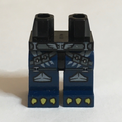 LEGO PART 970c05pr0441 Hips and Dark Blue Legs with Gray Straps , Knee ...