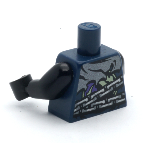 LEGO PART 973c03h03pr3018 Torso Silver and Yellowish Green Tattered ...