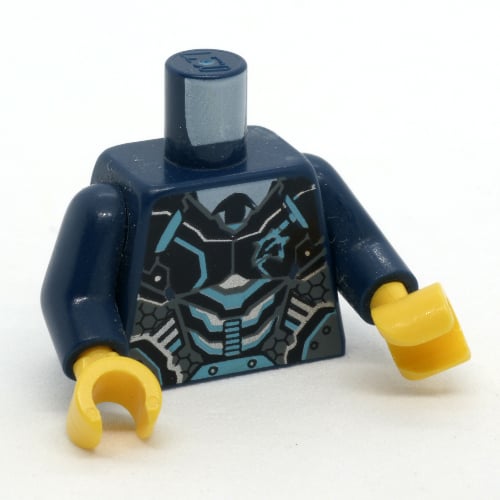 LEGO PART 973c05h01pr2909 Torso with Black, Silver and Medium Azure ...