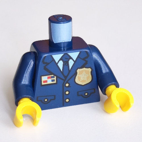 LEGO PART 973c05h01pr4945 Torso Jacket with Gold Police Badge and ...