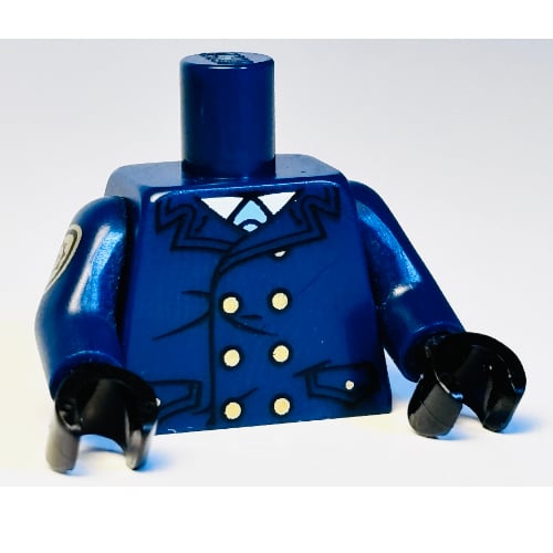 LEGO PART 973c05h03pr3761 Torso Coat with Light Blue Tie and Gold ...