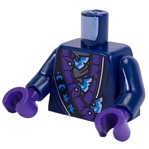 LEGO PART 973c05h09pr0002 Torso, Robe, Black Sash with Dark Azure Asian ...