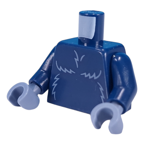 LEGO PART 973c05h24pr0001 Torso, Sand Blue Fur print, Dark Blue Arms ...