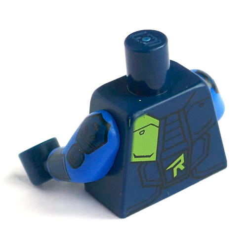 LEGO PART 973c28h05pr4586 Torso Space Suit, Lime Paint Print, Blue Arms ...