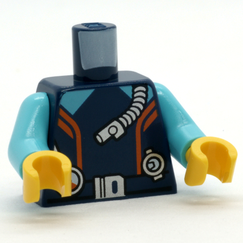 LEGO PART 973c42h01pr6594 Torso, Wet Suit, Orange Stripes, Belt ...