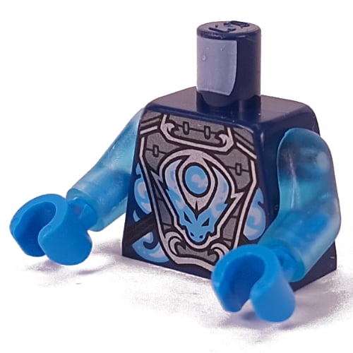 LEGO PART 973c65h04pr0001 Torso, Silver Armour, White/Bright Light Blue ...