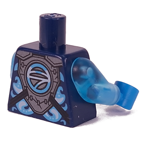 LEGO PART 973c65h04pr0001 Torso, Silver Armour, White/Bright Light Blue ...