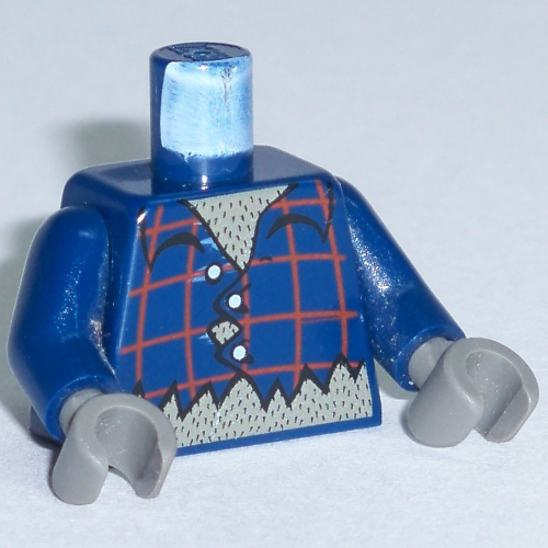 LEGO PART 973c05h08pr0085 Torso Plaid Shirt with Buttons and Ripped ...