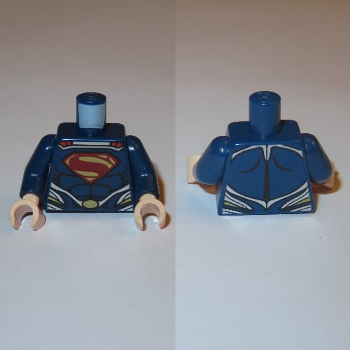 LEGO PART 973c05h02pr2374 Torso Muscles, Red and Yellow Superman Logo ...