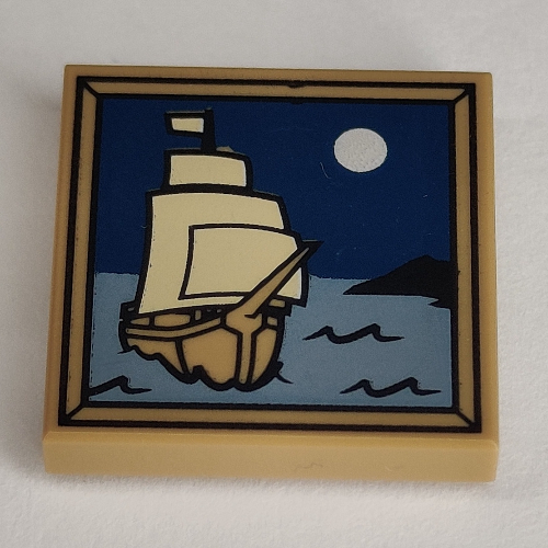 LEGO PART 3068bpr0197 Tile 2 x 2 with Sailing Ship and Moon Print ...