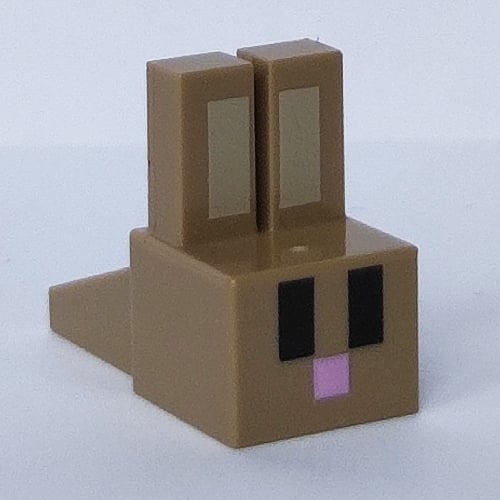 LEGO PART 35525pr0001 Animal Body Part, Rabbit Head Blocky with Black ...