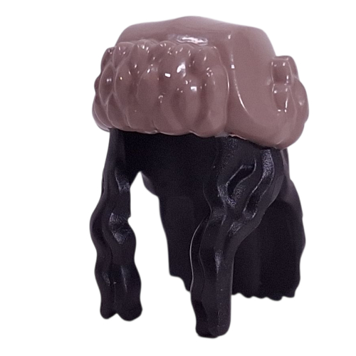 LEGO PART 7493pat0001 Hat, Ushanka with Long Hair Black pattern ...