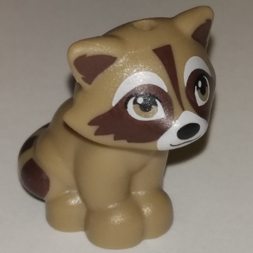 LEGO PART 77110pr0001 Animal, Raccoon Sitting, With Dark Brown Markings ...