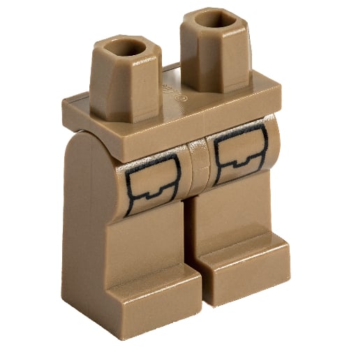 LEGO PART 970c11pr2096 Hips and Dark Tan Legs with Front Pockets Print ...