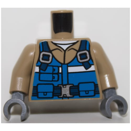 LEGO PART 973c11h12pr5671 Torso Shirt, Blue Vest with Pouches and Dark ...