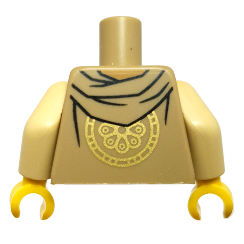 LEGO PART 973c26h01pr0010 Torso, Dark Tan Cape, Robe with White Trim ...