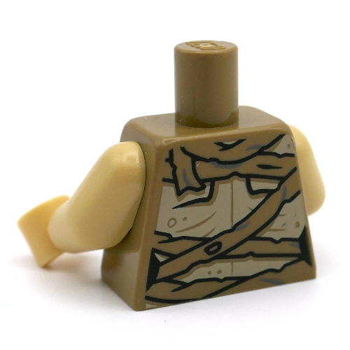 LEGO PART 973c26h26pr5587 Torso, Dark Tan Mummy Wraps print, Tan Arms ...