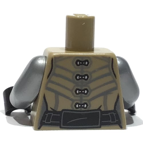 LEGO PART 973c30h03pr6838 Torso, Silver Chest Plates, Braid, Black Belt ...