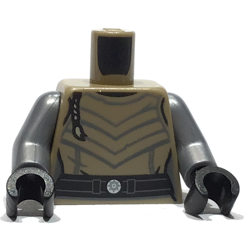 LEGO PART 973c30h03pr6838 Torso, Silver Chest Plates, Braid, Black Belt ...