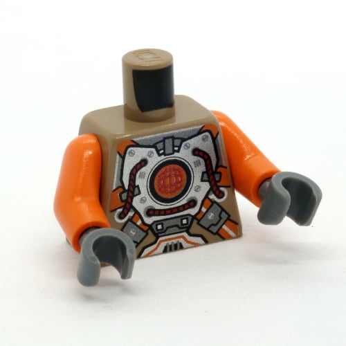 LEGO PART 973c34h12pr2932 Torso Silver Body Armor with Orange Straps ...