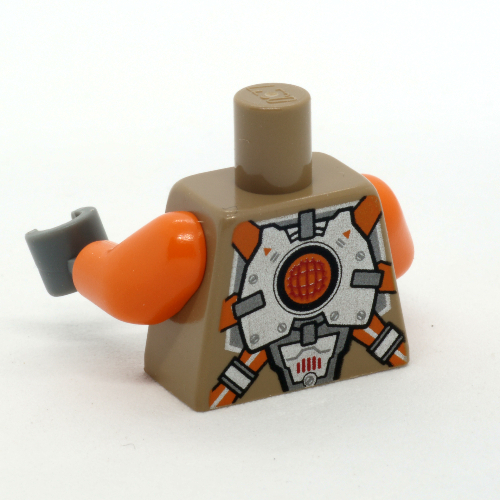 LEGO PART 973c34h12pr2932 Torso Silver Body Armor with Orange Straps ...