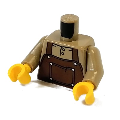 LEGO PART 973c11h01pr0001 Torso Apron, Reddish Brown with Pocket print ...