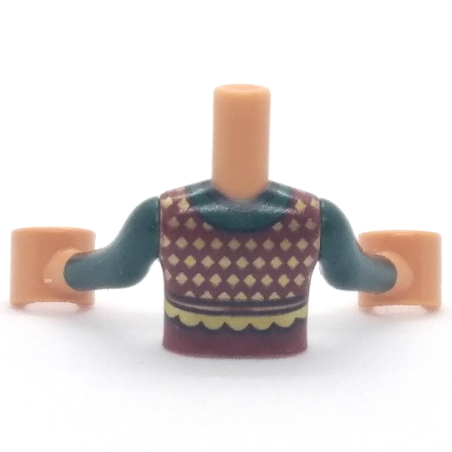 LEGO PART 11408c05pr0006 Minidoll Torso Boy Red/Gold Tunic, Dark Green ...
