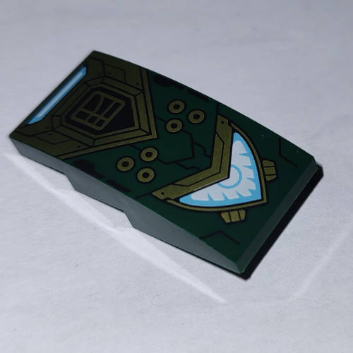 LEGO PART 93606pr9999 Slope Curved 4 x 2 No Studs with Gold/White ...