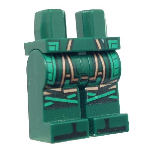 LEGO PART 970c35pr2345 Hips and Dark Green Legs with Green and Copper ...