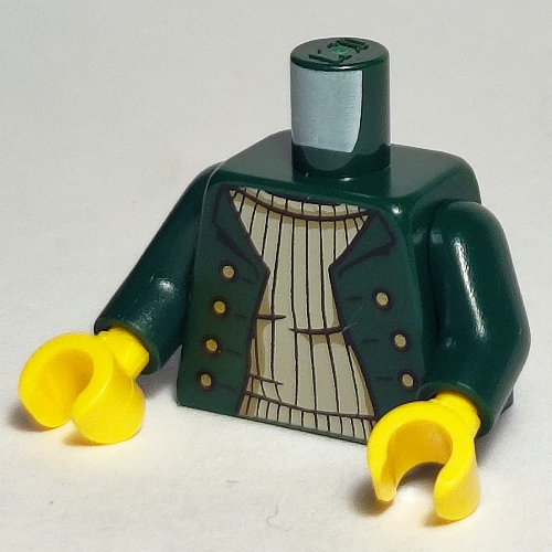 LEGO PART 973c35h01pr6250 Torso Jacket, Tan Sweater print, Dark Green ...