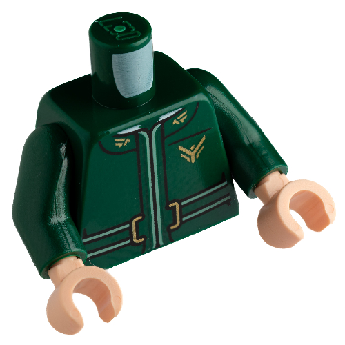 LEGO PART 973c35h02pr6974 Torso, Jacket, White Belt, Gold Buckle ...