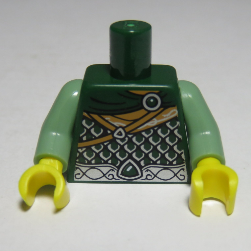 LEGO PART 973c25h01pr1704 Torso Armor, Silver Scale Mail, Light Brown ...