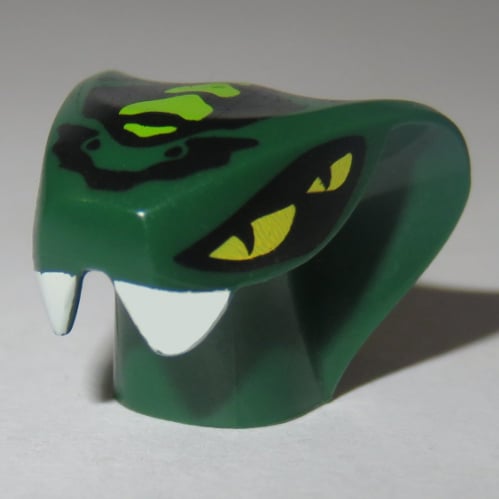 LEGO PART 98150pr0001 Minifig Head Special, Snake with 4 Yellow Eyes ...