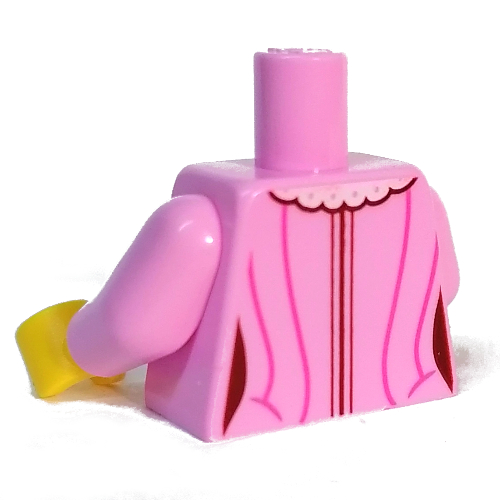 LEGO PART 973c43h01pr0001 Torso, Dark Pink Underdress, White Trim print ...