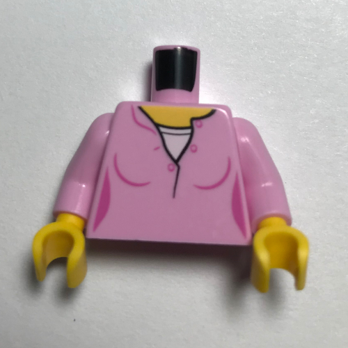 LEGO PART 973c43h01pr4284 Torso Sweater with Buttons, White Shirt Print ...