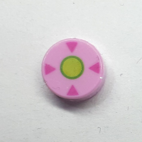 LEGO PART 98138pr0068 Tile Round 1 x 1 with Triangles and Circle Print ...