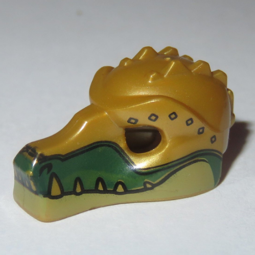 LEGO PART 12551pr0004 Mask Crocodile with Gold Teeth and Black Diamonds ...