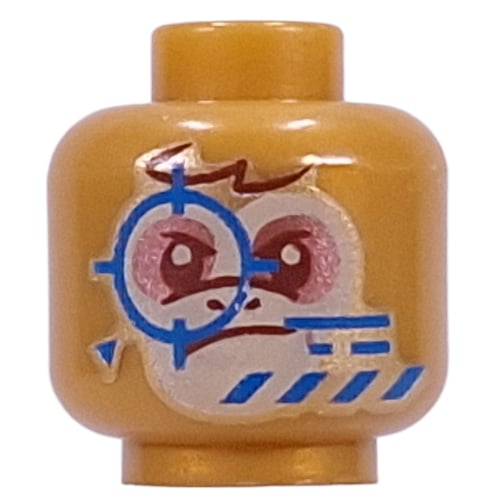 LEGO PART 28621pr9664 Minifig Head Albert, Tan Face, Medium Nougat Eyeshadow, Queasy ...